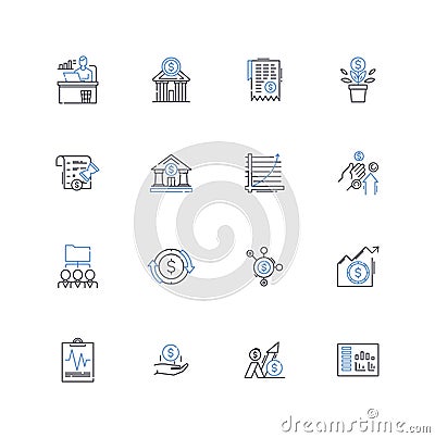 Revenue Estimation Line Icons Collection. Forecasting, Modeling ...