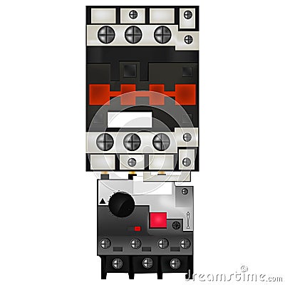 Reversing Magnetic Contactor Isolated On White Background With Thermal ...