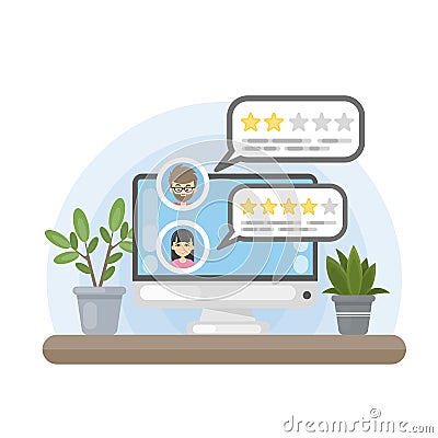 Review On Computer. Vector Illustration | CartoonDealer.com #103800132