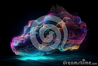 Revolutionizing Data Analysis: Neon Clouds And High-Tech Visualizations Royalty-Free Stock ...