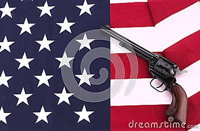Revolver On An American Flag Royalty-Free Stock Image | CartoonDealer ...