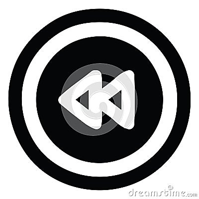 Rewind Button Icon Symbol Cartoon Vector | CartoonDealer.com #150439005