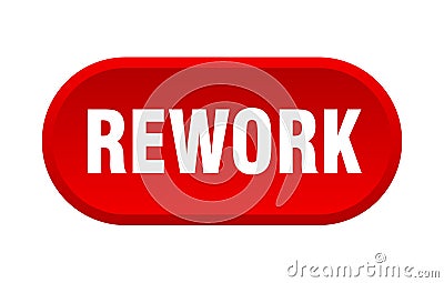 Rework Button. Rounded Sign On White Background Cartoon Vector ...