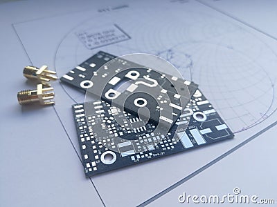 RF PCB Filters And Impedance Matching Smith Chart Stock Image ...