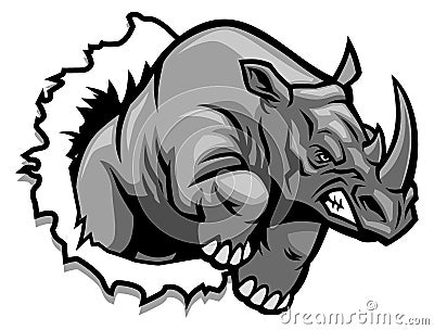 Rhino Ripping Cartoon Vector | CartoonDealer.com #46665915