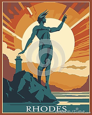 Colossus Of Rhodes Interpretative Illustration | CartoonDealer.com ...