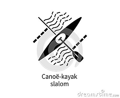 Canoe Kayak Slalom Pictogram Olympics Games Paris 2024 Logo Cartoon ...