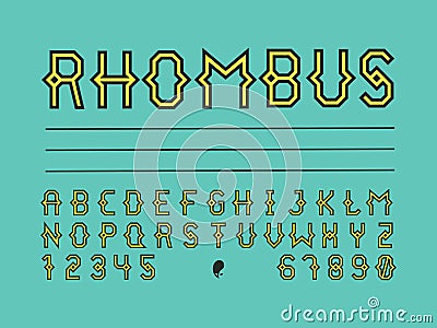 Rhombus Font. Vector Alphabet | CartoonDealer.com #114908803