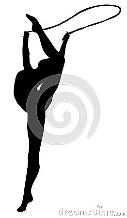 Rhythmic Gymnastics: Rope BW Stock Photos - Image: 5373223