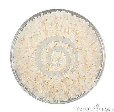 Rice in a Cup Isolated on White Background. Stock Photo - Image of ...