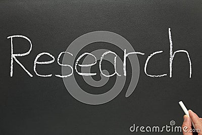 Ricerca, Scritta Su Un Blackbo Fotografie Stock Libere da Diritti ...