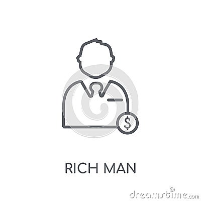 Rich Man Linear Icon. Modern Outline Rich Man Logo Concept On Wh Vector ...