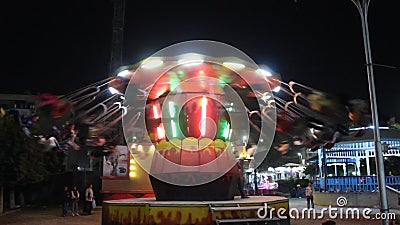 Ride at the funfair stock footage. Video of colors, tourism - 135886650