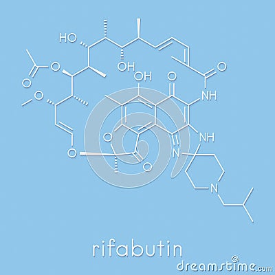 Rifabutin Tuberculosis Drug Molecule. Skeletal Formula. Royalty-Free ...