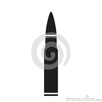 Rifle Bullet Icon. Weapon, War And Ammo Symbol. Isolated Vector Image ...