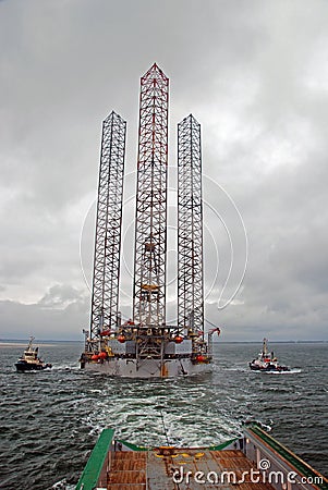 Rig Move Of An Jack-up Rig Stock Image | CartoonDealer.com #9228727