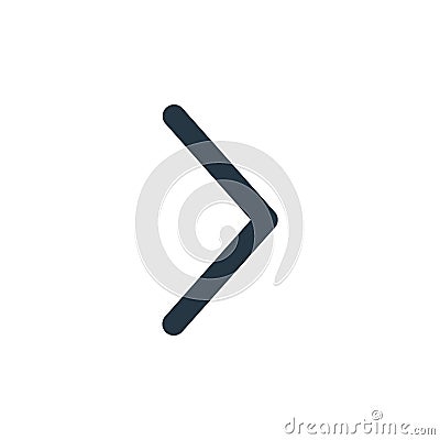 Right Chevron Icon Vector From Essentials Ui Concept. Thin Line Illustration Of Right Chevron ...
