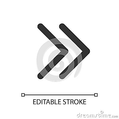 Right Double Arrow Pixel Perfect Linear Ui Icon Vector Illustration | CartoonDealer.com #251772290