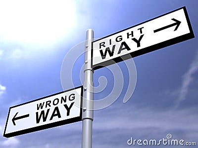 Right Way, Wrong Way Road Sign Royalty Free Stock Photos - Image: 19450098