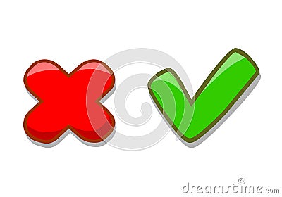 Right And Wrong Check Mark Signs Stock Photos - Image: 31627223