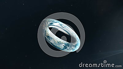 Planet Earth in the Shape of a Torus Stock Footage - Video of ...