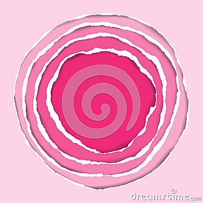 Ripped Circle Pink Paper Frame Vector Illustration | CartoonDealer.com ...