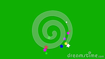 Rising Colorful Stars Motion Graphics with Green Screen Background ...