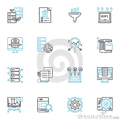 Risk Assessment Linear Icons Set. Probability, Uncertainty ...