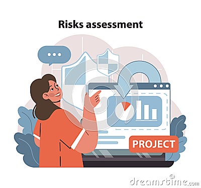 Risk Assessment In Project Management. A Manager Evaluates Potential ...