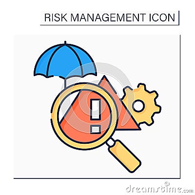Risk Identification Color Icon Cartoon Vector | CartoonDealer.com ...