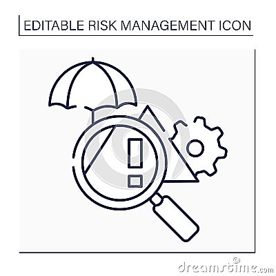 Risk Identification Line Icon Vector Illustration | CartoonDealer.com ...