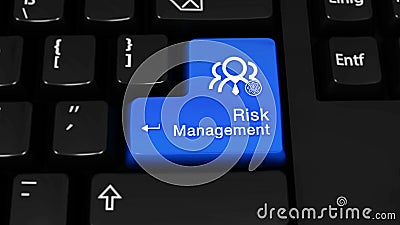 Risk Management Rotation Motion on Computer Keyboard Button with Text ...