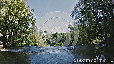 River Breaks Down. Waterfall, a Top View of the Stream Stock Video ...