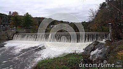 River Flows Over Power Generating Dam in Vermont Stock Footage - Video ...