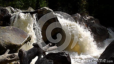 The River, a Raging Torrent Flowing among Rocks Stock Footage - Video ...