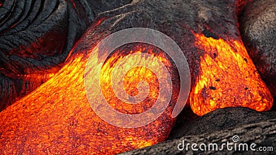 A River of Red-hot Lava from an Exploding Volcano Stock Video - Video ...