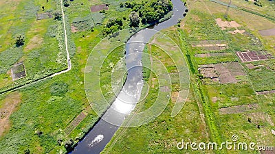 River view from above stock footage. Video of environmental - 122457468