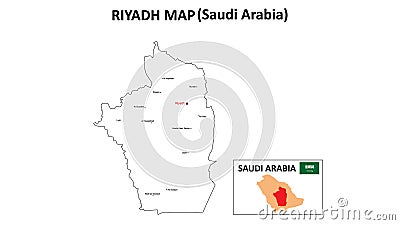 Riyadh Map. Riyadh Map Of Saudi Arabia With White Background And All ...