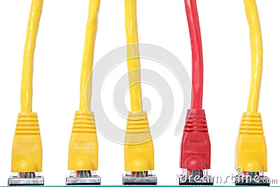 RJ45 Network Plugs Red And Yellow Royalty-Free Stock Photography ...