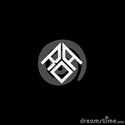 ROA Letter Logo Design On Black Background. ROA Creative Initials ...