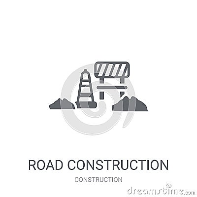 Road Construction Icon. Trendy Road Construction Logo Concept On Cartoon Vector | CartoonDealer ...