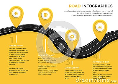 Road Infographics Vector Illustration | CartoonDealer.com #283202942