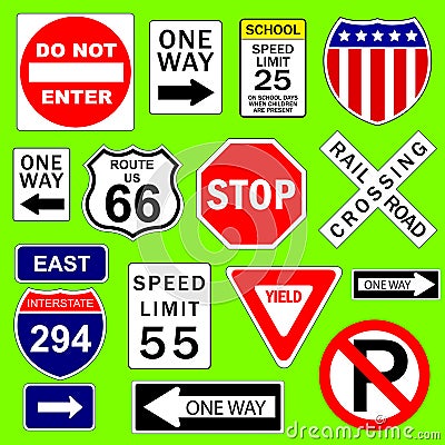 Road Signs Cartoon Vector | CartoonDealer.com #4502529