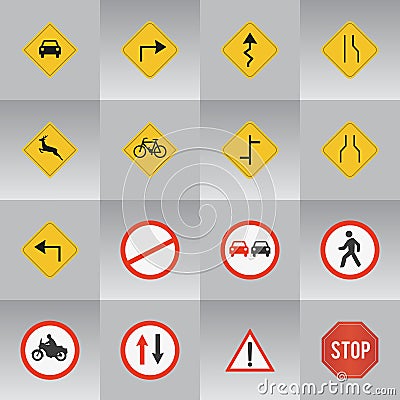 16 Road Signs Stock Photo | CartoonDealer.com #98779450