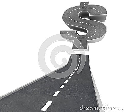 Road To Riches - Dollar Sign On Street Royalty Free Stock Images ...