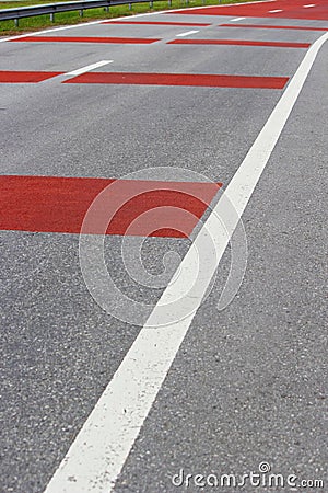 Road With White And Red Lines Royalty Free Stock Photo - Image: 34226995