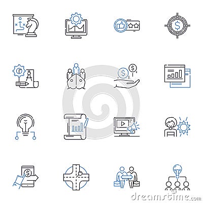 Roadmap Line Icons Collection. Guidance, Plan, Strategy, Direction ...