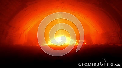 Roasting Furnace. Industrial Process of Production of Cement Clinker or ...