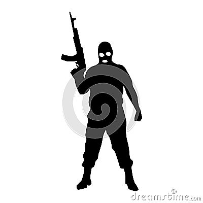 Robber Silhouette Black Cartoon Vector | CartoonDealer.com #79311633