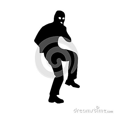 Robber Silhouette Black Cartoon Vector | CartoonDealer.com #79311689